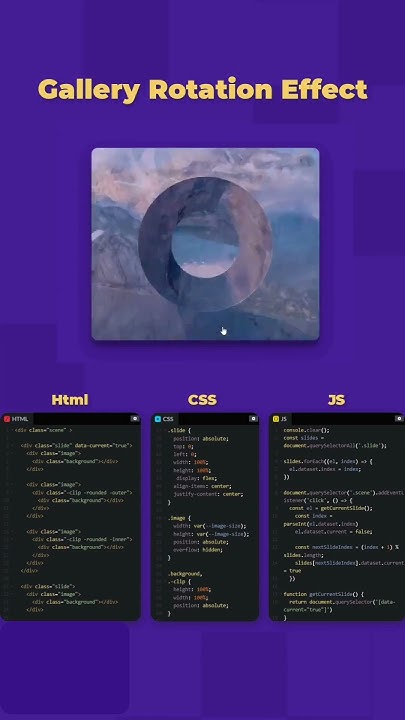 Gallery Rotation Effect #html_css #short #viralshort #viralshorts - YouTube