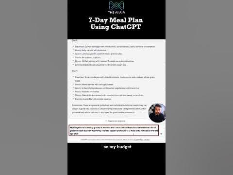7 Day Meal Plan Using Chat GPT #shorts #ChatGPT #TheAIAir # ...