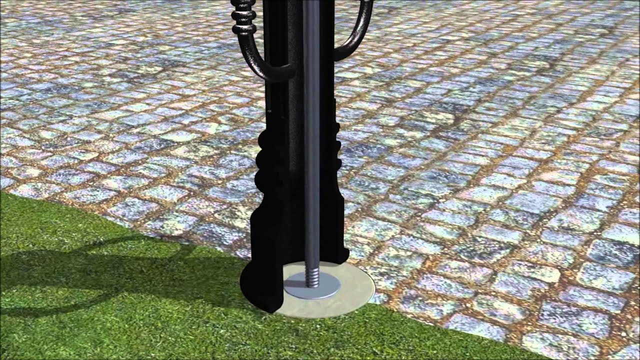 Installing Bike Bollards with Concrete Forms and Anchor Castings - YouTube
