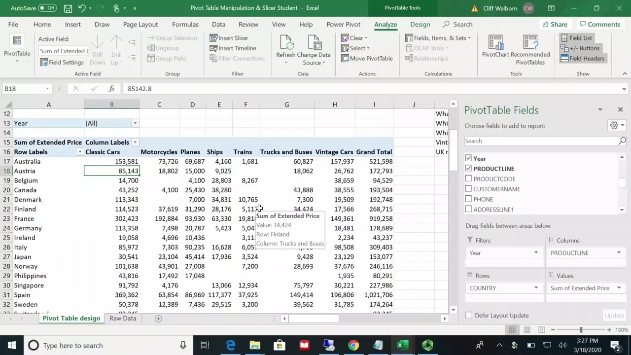 PivotTable Manipulation & Slicer 2 - YouTube