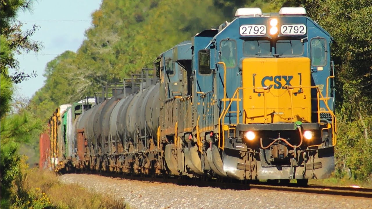CSX 2792 leads EMD/GE Lashup on L738-17 up to (Hatley GA) With weird horn 10/17/23 - YouTube