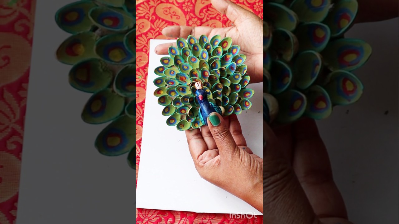 Pista shells craft / how to make peacock with pista shells #diy # ...