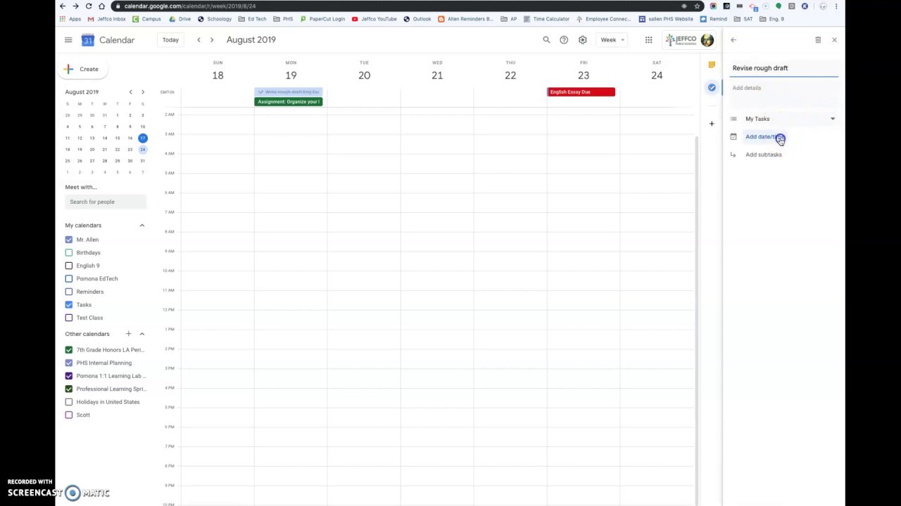 Organize Yourself: Google Calendar & Tasks - YouTube