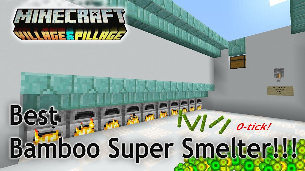 Minecraft 1.14 Tutorial - The BEST 0-tick Bambo Super Smelter in ...