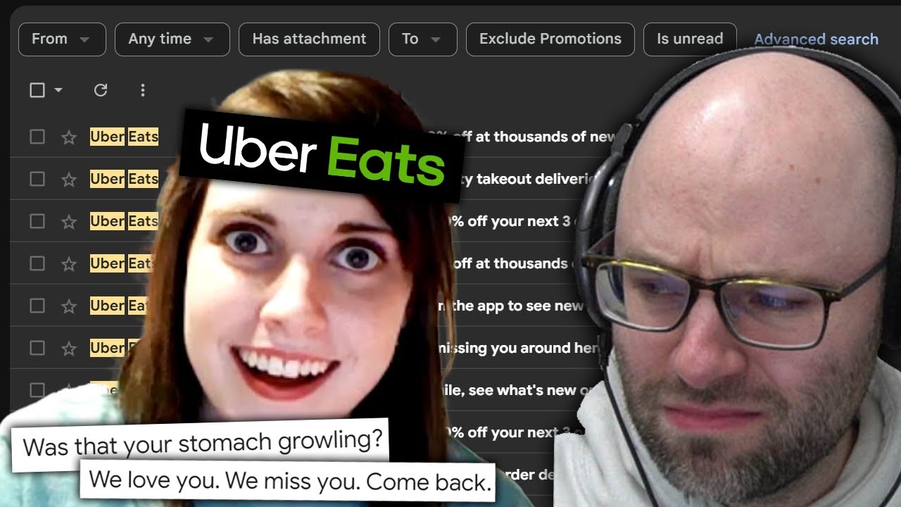 Uber Eats emails are written by a really desperate ex - YouTube