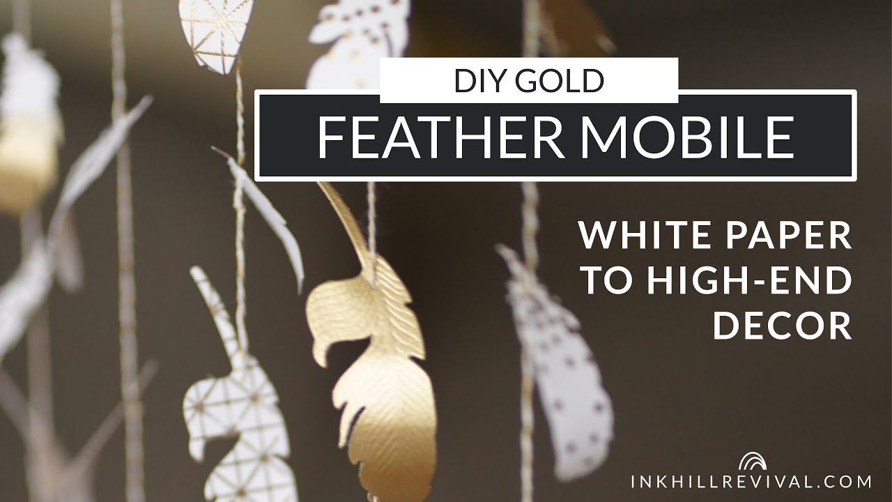 DIY Gold Feather Mobile - YouTube