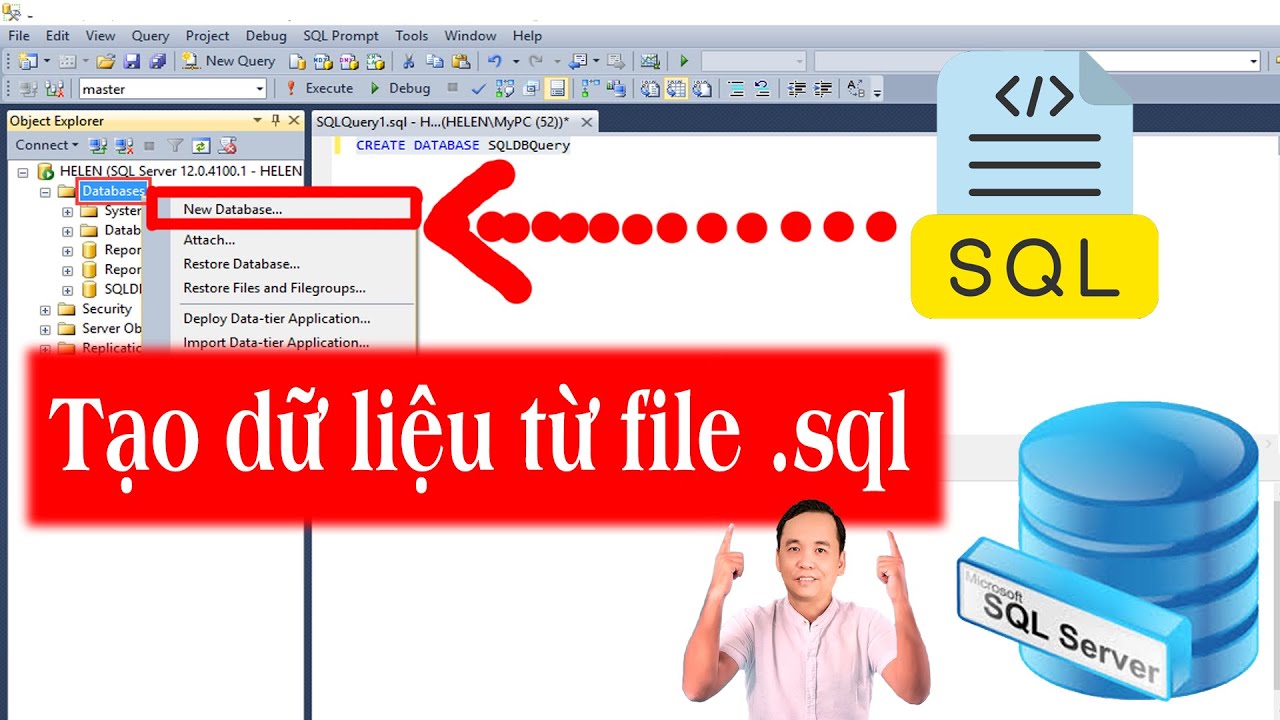 Tạo dữ liệu SQL Server bằng file .sql | Trại Huấn Luyện Coder iif - YouTube