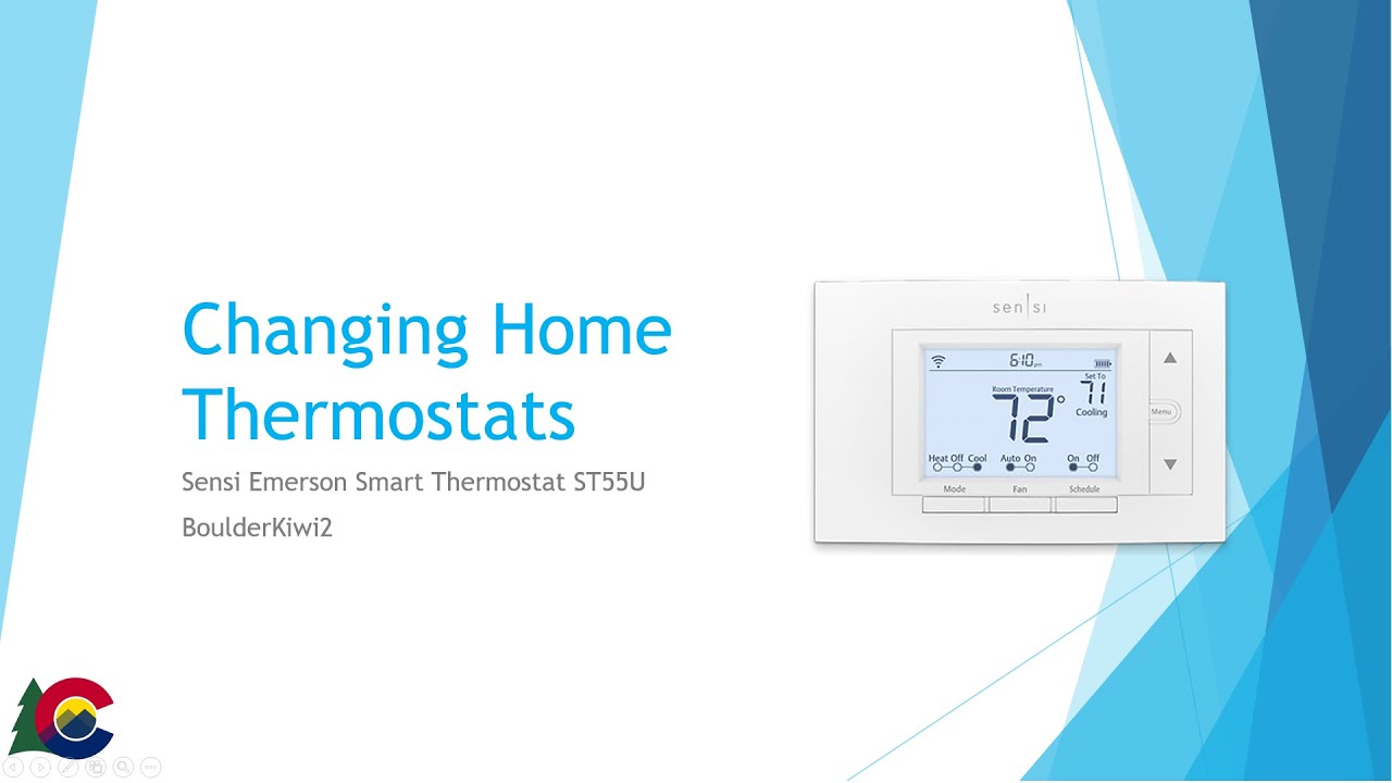 Changing Home Thermostats: Emerson Sensi Smart Thermostat ST55U - YouTube