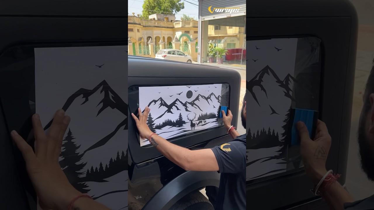 Mahindra Thar Custom stickers Installation🤘😍 - YouTube