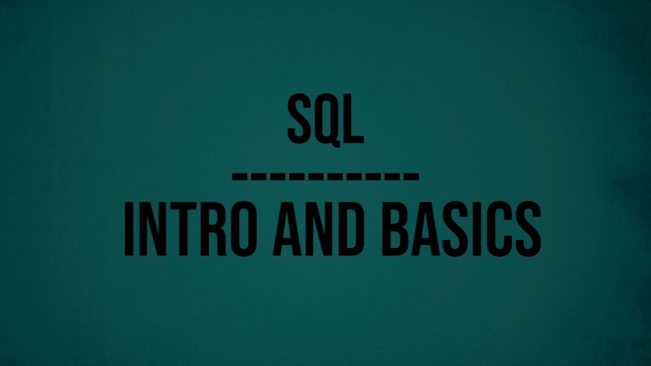SQL day1 ‐ Intro and Basics - Tamil - YouTube