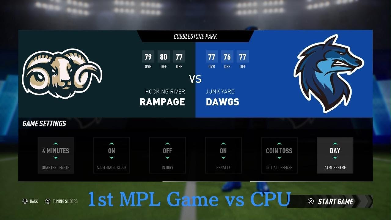 1st game vs CPU on Maximum Football - YouTube