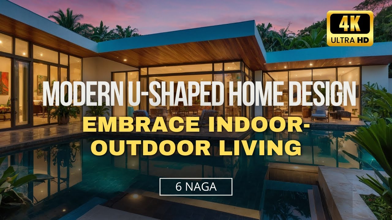 Modern U-shaped home design : Embrace Indoor-Outdoor Living - YouTube