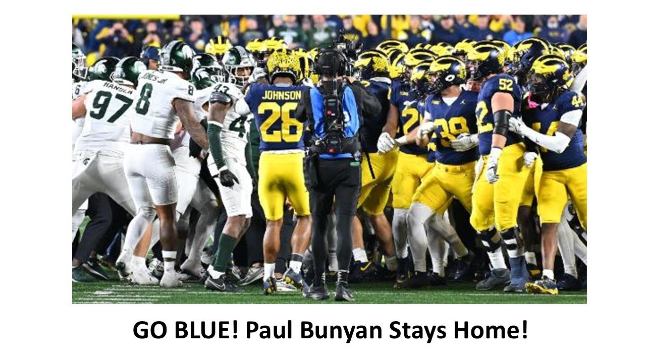 Michigan 24-Michigan State 17: Paul Bunyan Stays Home! - YouTube