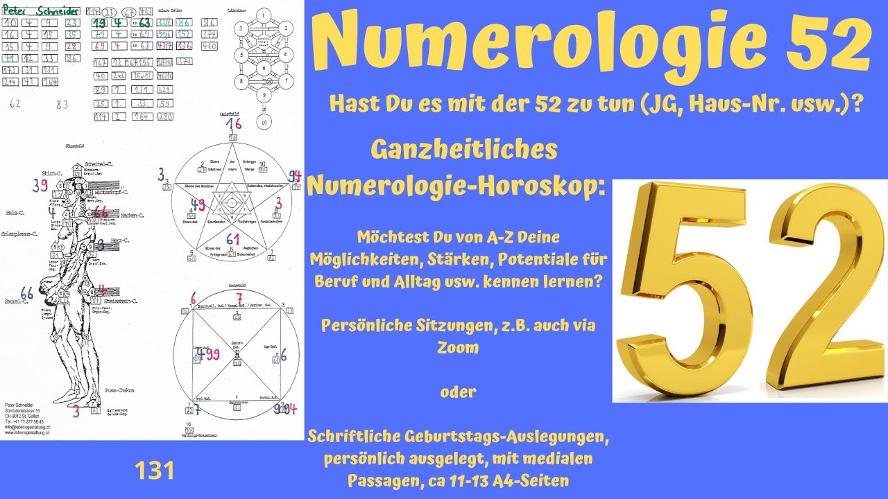 Numerologie 52 - YouTube