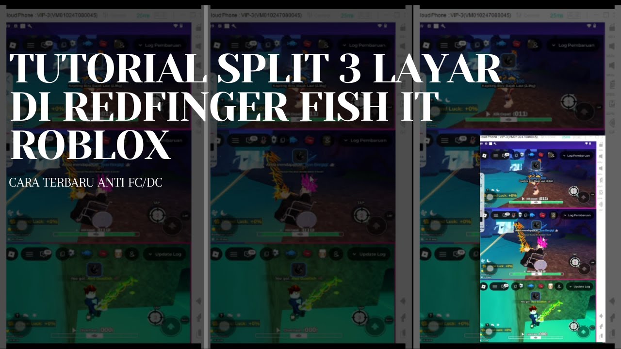 TUTORIAL CARA TERBARU SPLIT 3 LAYAR DI REDFINGER TANPA DC/FC I FISH IT ...