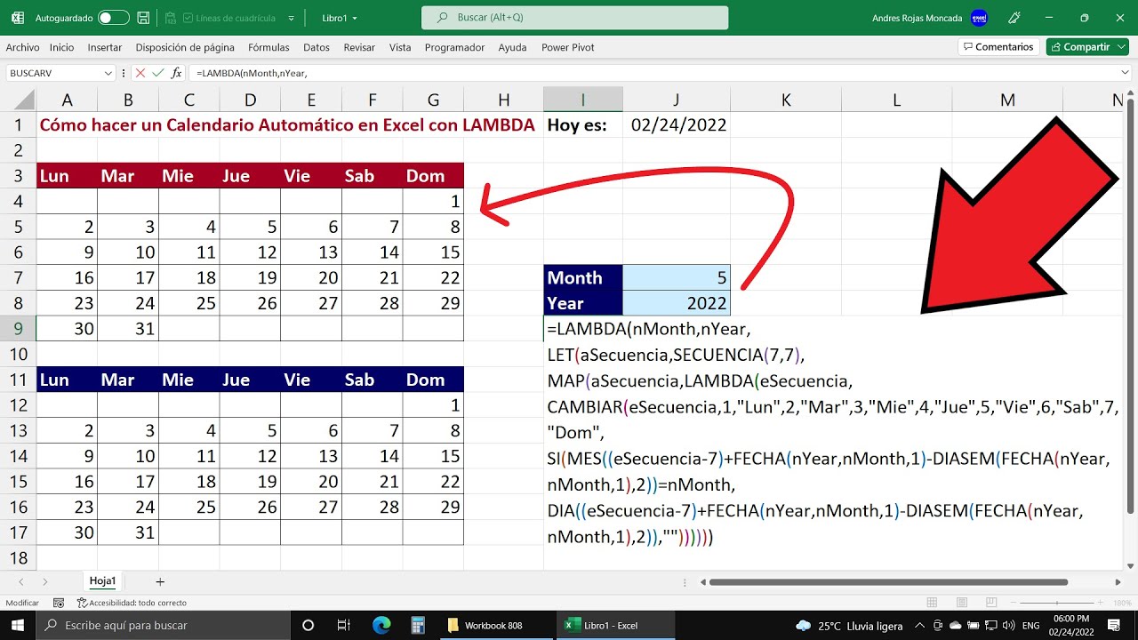 Cómo Crear una Función Calendario Automático en Excel con LAMBDA - YouTube