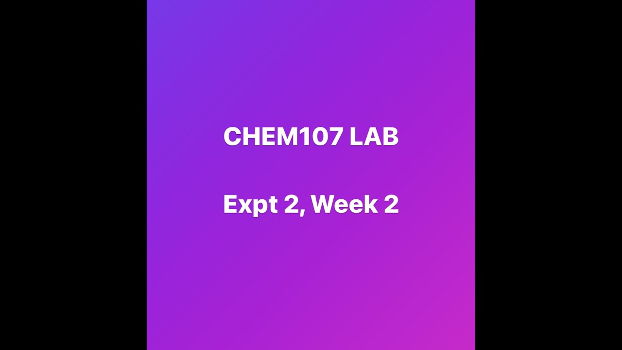 Expt 2 video week 2 - YouTube