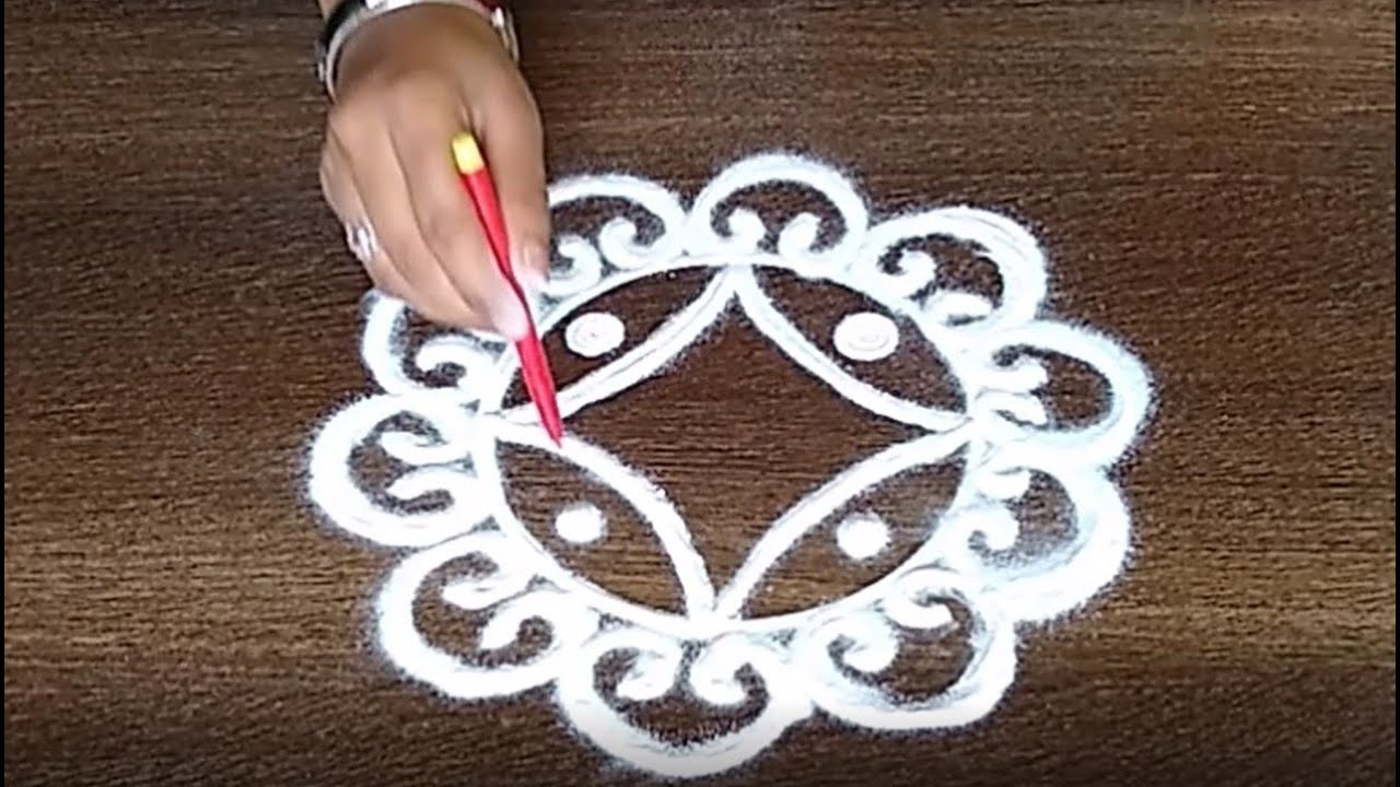Sanskar Bharati Rangoli With Gopadma Shape - YouTube