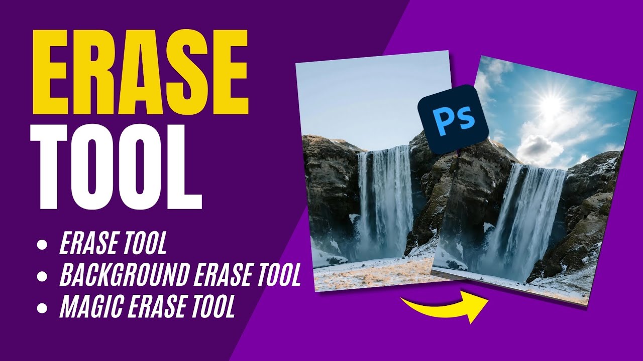 How to use Eraser Tool in photoshop | Background and Magic Erase tool ...