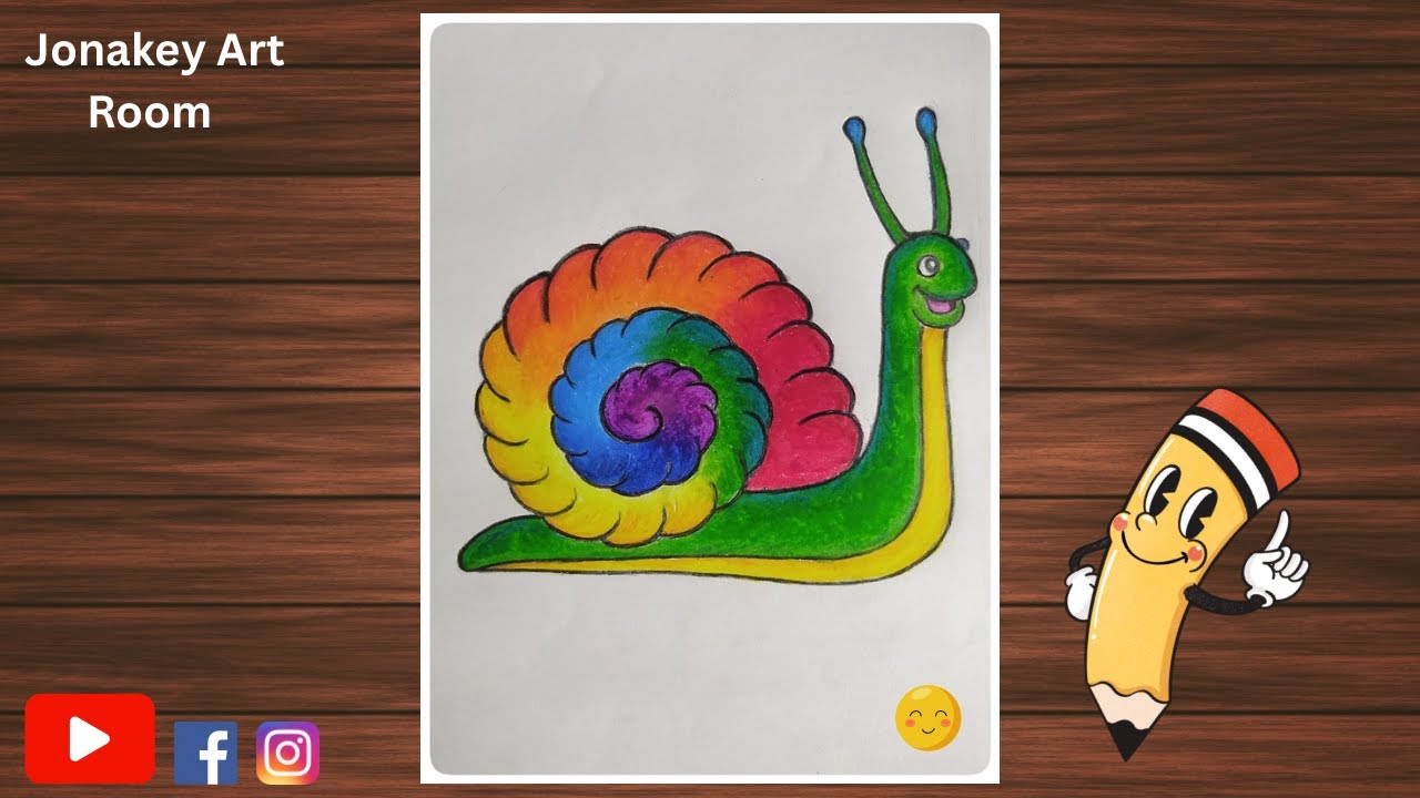 How To Draw Snail Step by Step || Easy Snail Drawing || Snail Drawing || Snail Drawing For ...