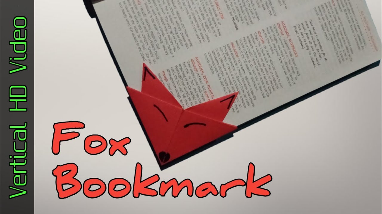 DIY Origami Paper Bookmark Fox | Paper Craft - YouTube