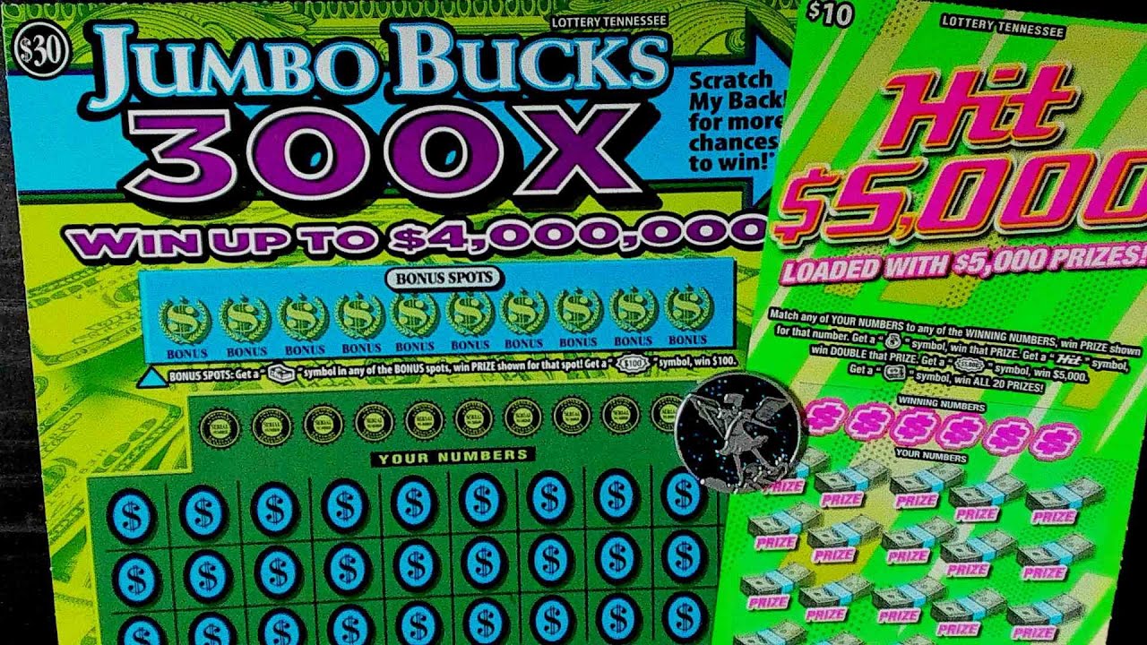 🍀300X JUMBO BUCKS TN LOTTERY SCRATCH OFF TICKET W/ HIT $5,000 LOTTERY ...