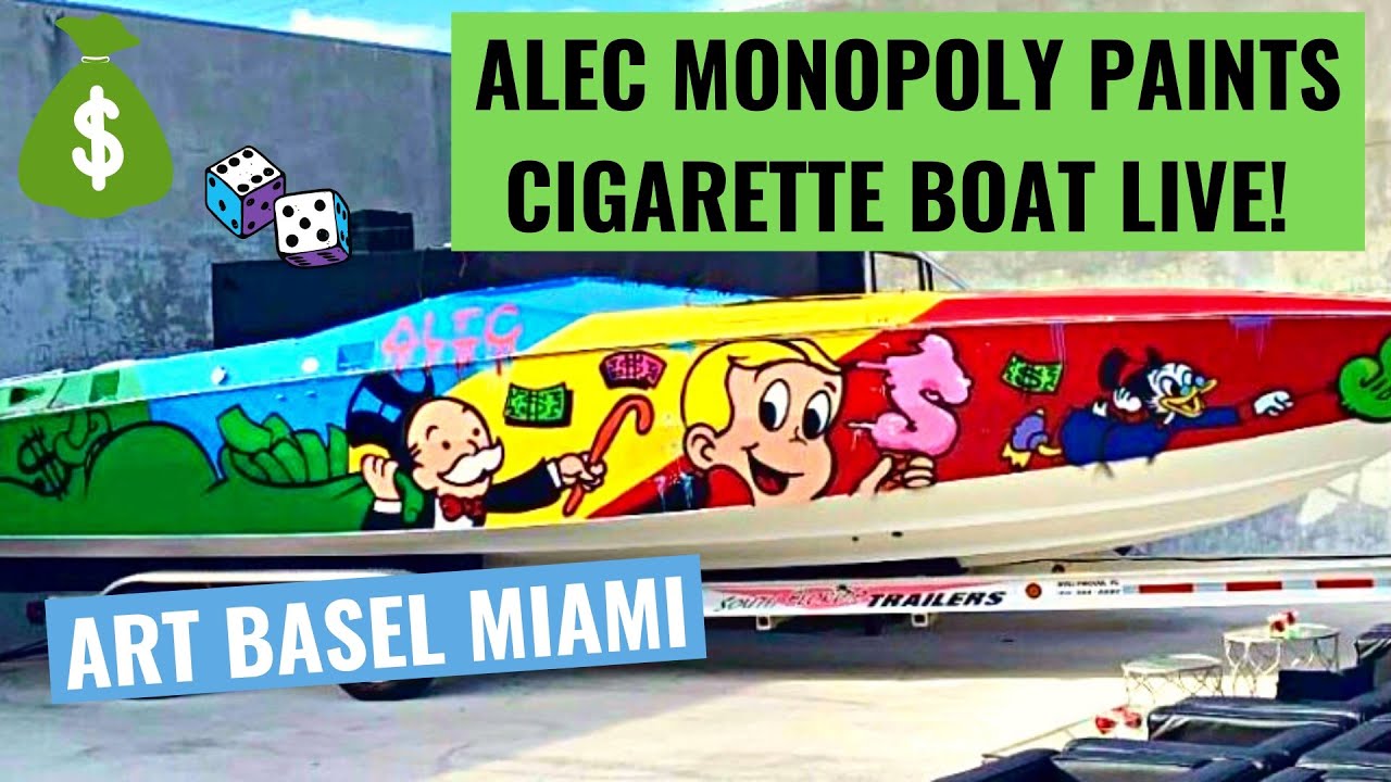 Graffiti Artist Alec Monopoly Paints Cigarette Racing Speed Boat at Art ...