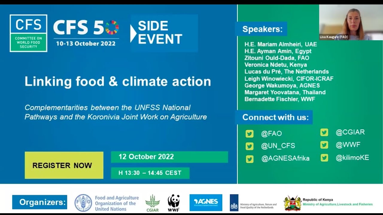 Linking food & climate action : CGIAR, FAO, WWF side-event to CFS 50 ...
