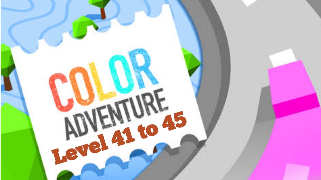 Color Adventure Level 41 to 45 | Draw the Path | Stress Relief Relaxing ...