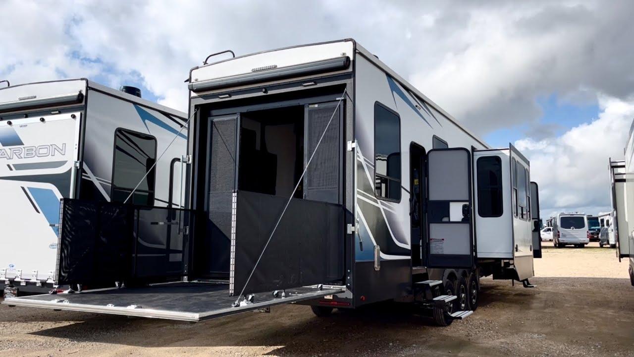 18 Foot Garage - Keystone Carbon 398 5th Wheel Toy Hauler - YouTube