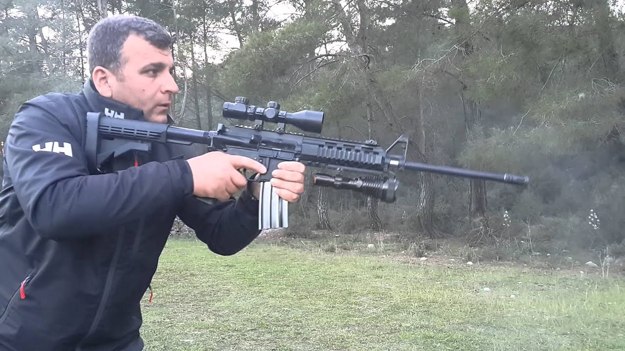 M4 M16 Aksa Crossfire Safir T14 410 cal - YouTube