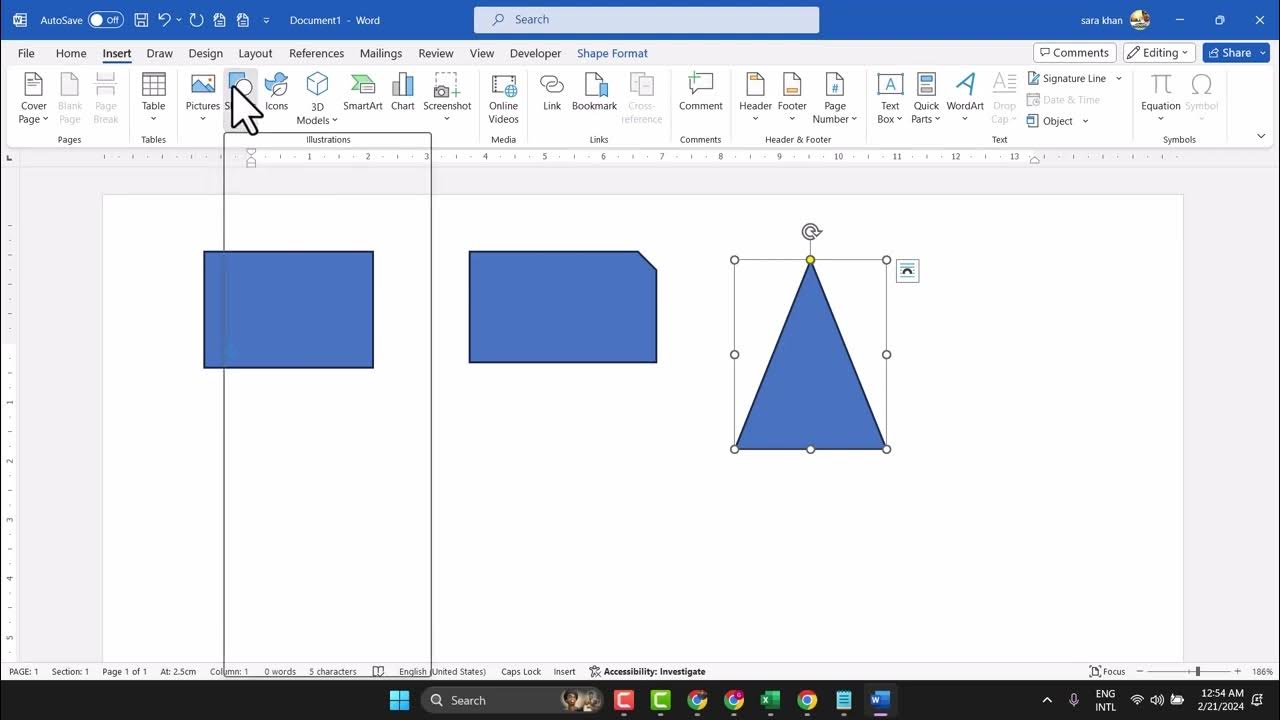 How to Insert and Modify Shapes in Microsoft Word PC &amp; Mac - YouTube