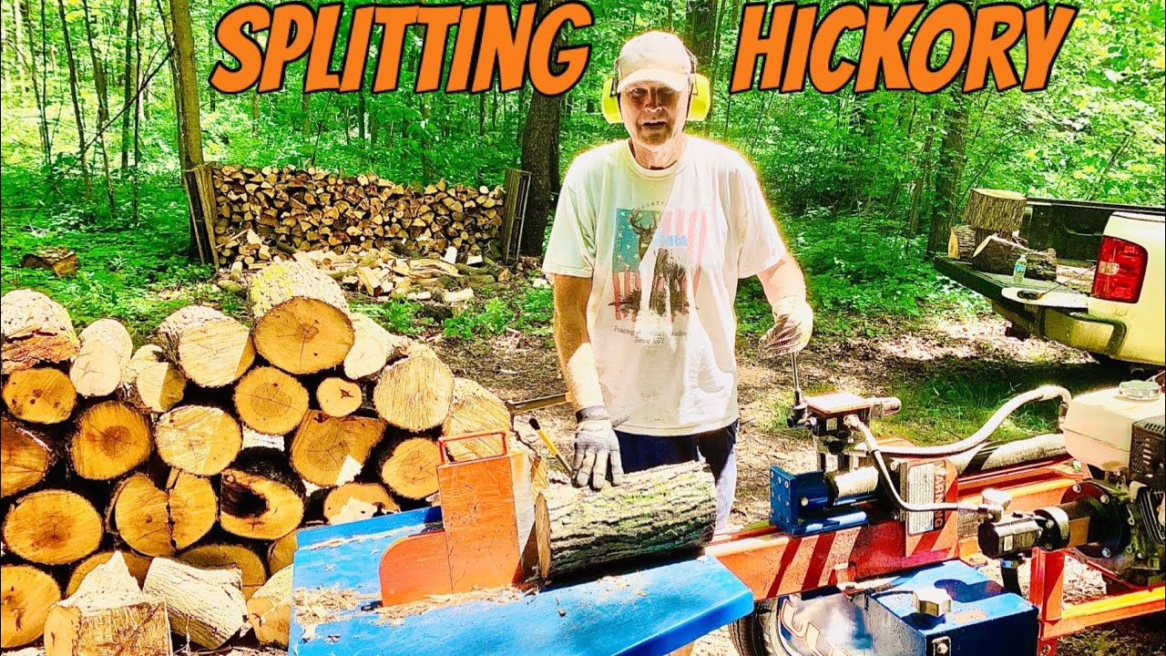 FIREWOOD | Splitting | Throwing | Stacking hickory - YouTube