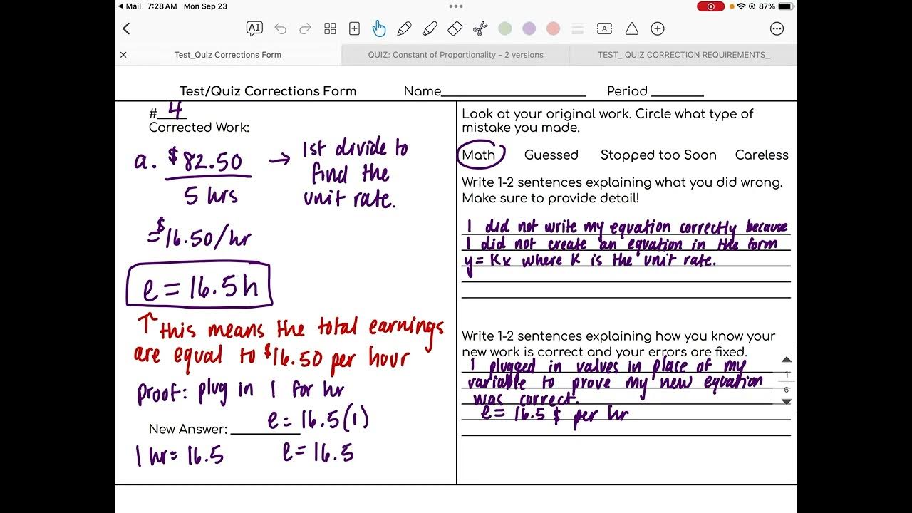 How to Complete Test/Quiz Corrections - YouTube