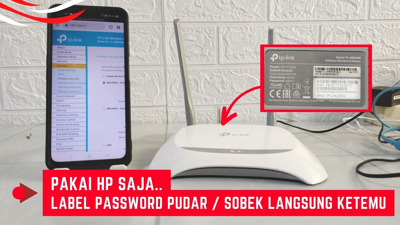 Label Password Wifi Router Tp Link TL-WR840N Pudar Atau Rusak Langsung ...