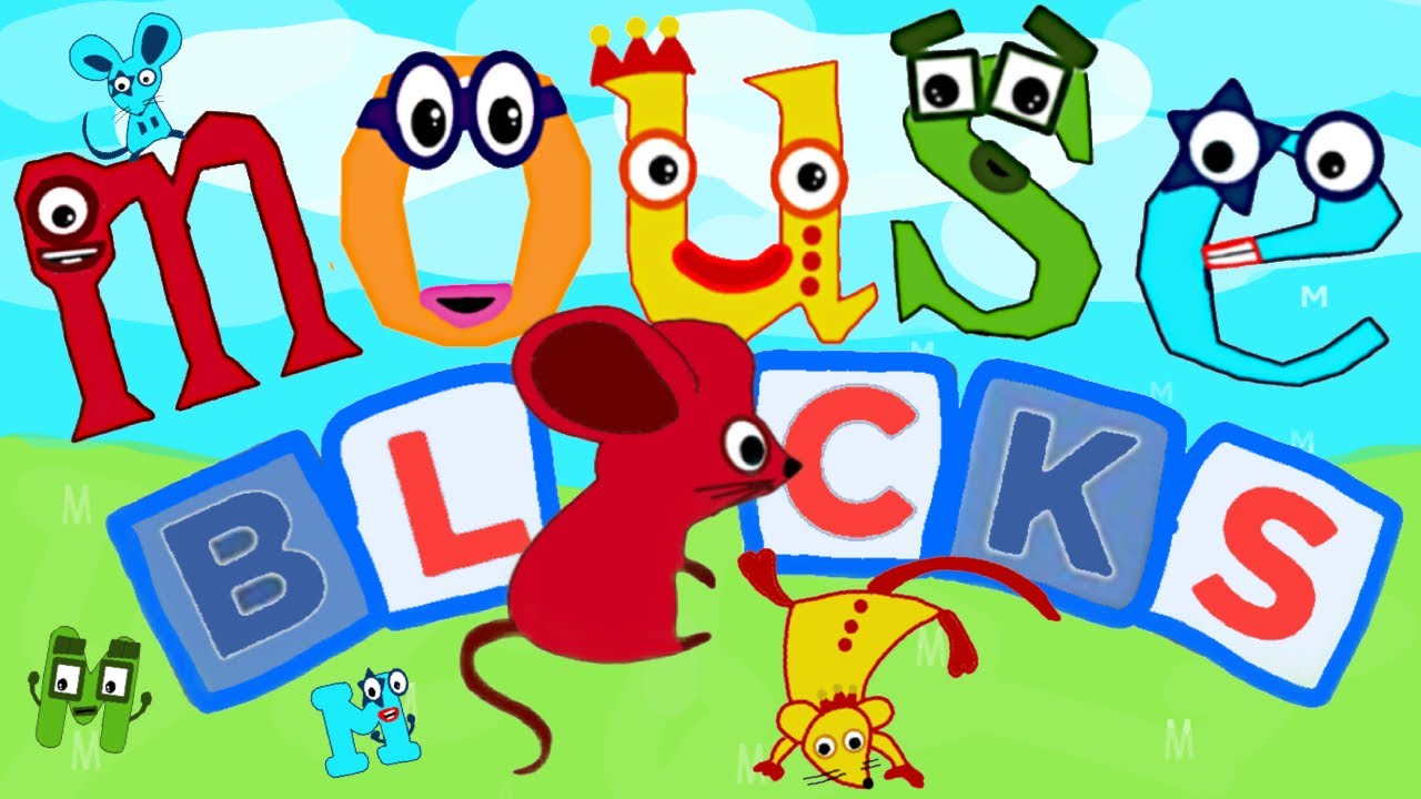 Alphabetblocks Intro Song M for Mouse with Spilling - Mouse Blocks - M ...