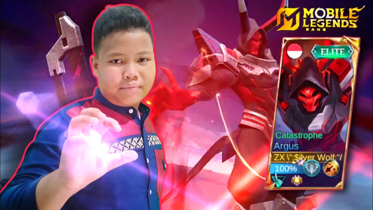SOLO RANK MAIN ARGUS PAKAI SKIN ELITE MERAH CATASTROPHE!! - Mobile ...