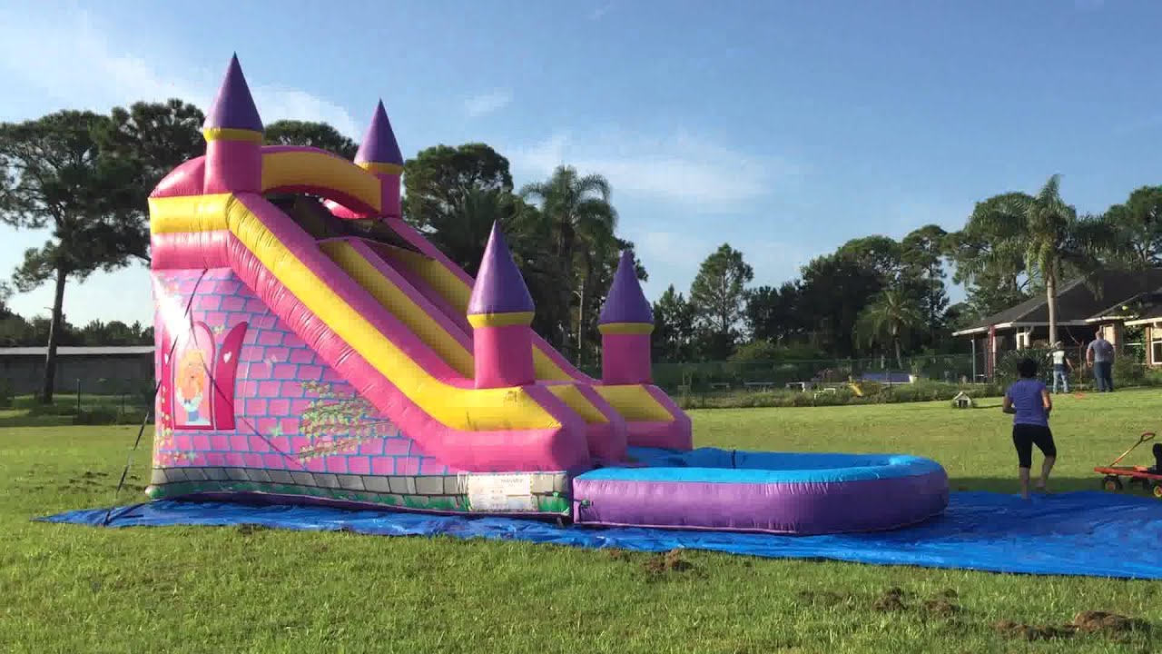 Princess Water Slide delivery - YouTube