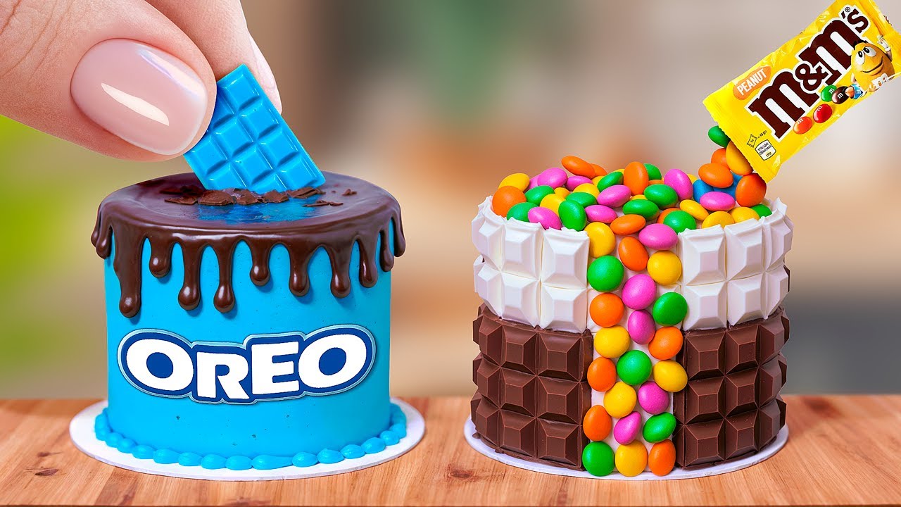 M&Ms vs OREO Cooking Challenge! Tasty MINI OREO Cake or MINI M&Ms Cake ...