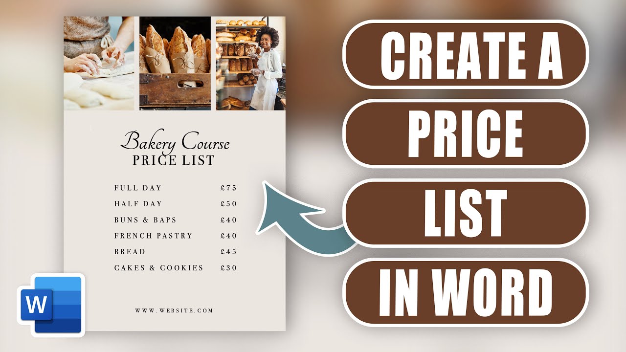 Make a professional price list in Word - Easy tutorial - YouTube