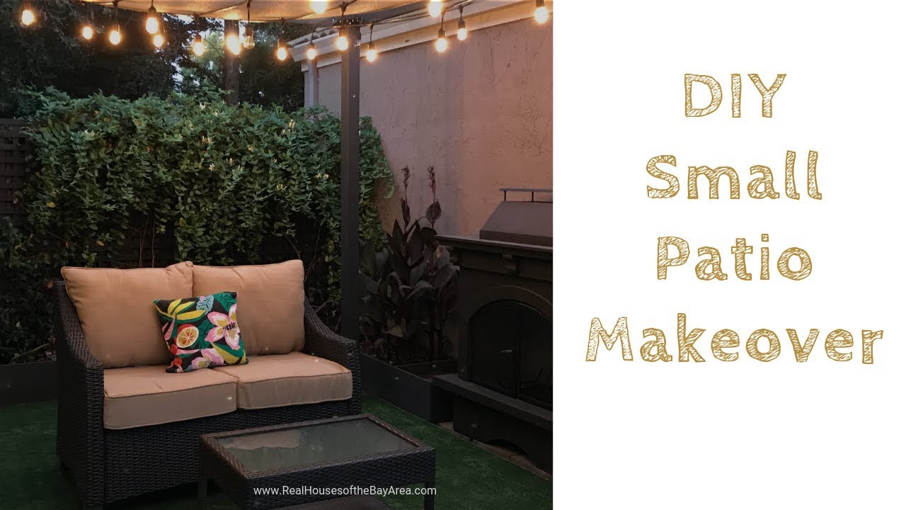 DIY SMALL PATIO MAKEOVER (BEFORE AND AFTER TOUR) - YouTube