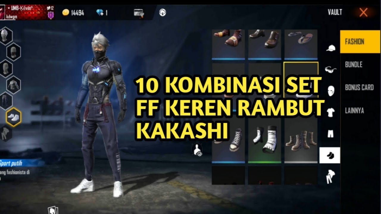 10 KOMBINASI SET FF KEREN RAMBUT KAKASHI FREE FIRE - YouTube