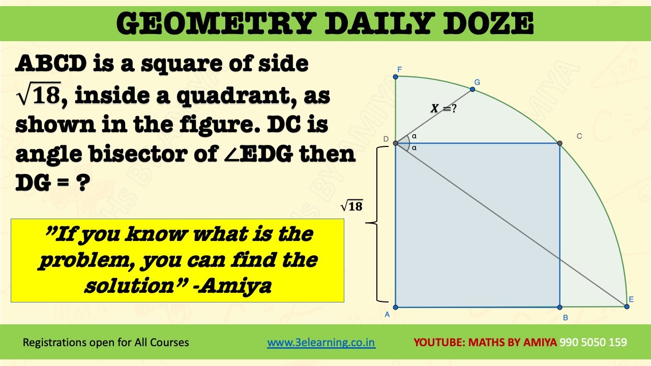 Quadrant Square Angle Bisector - One Video Many Concept - #MathsByAmiya ...