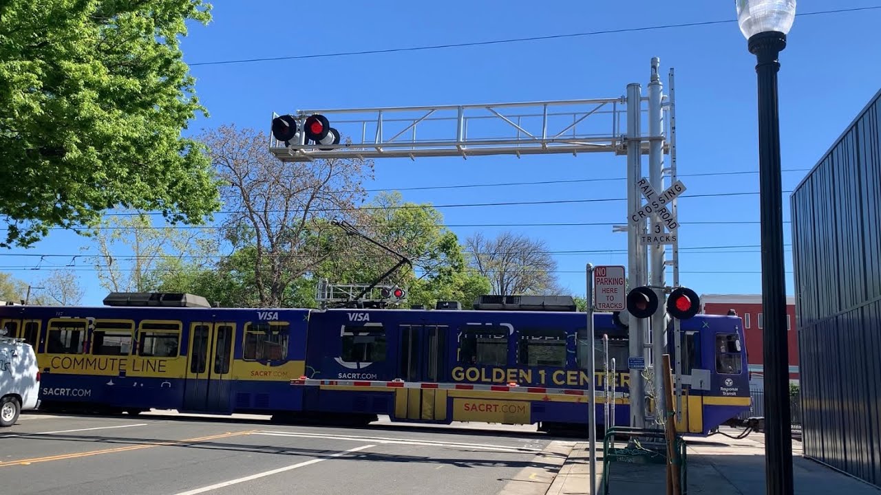 SACRT 117 Blue Line Light Rail Train Outbound, T Street Railroad ...