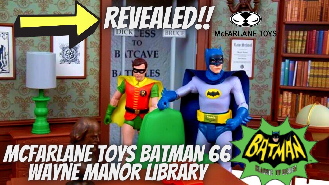 McFarlane Toys Batman 66 Wayne Manor Library Playset Revealed!! - YouTube