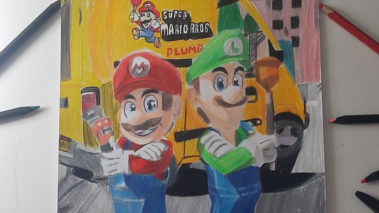 Drawing Super Mario Bros Movie / draw by:murilo_artsoficial - YouTube