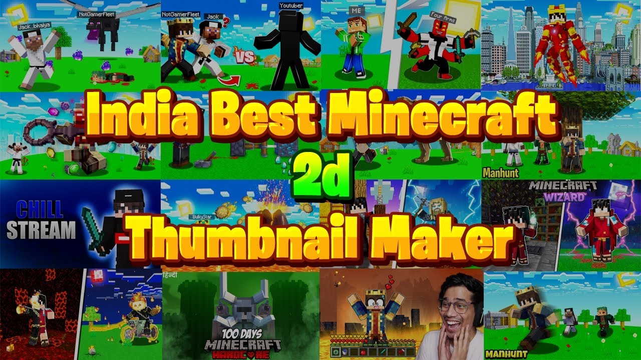 I AM INDIAN BEST MINECRAFT 2D THUMBNAIL MAKER - YouTube