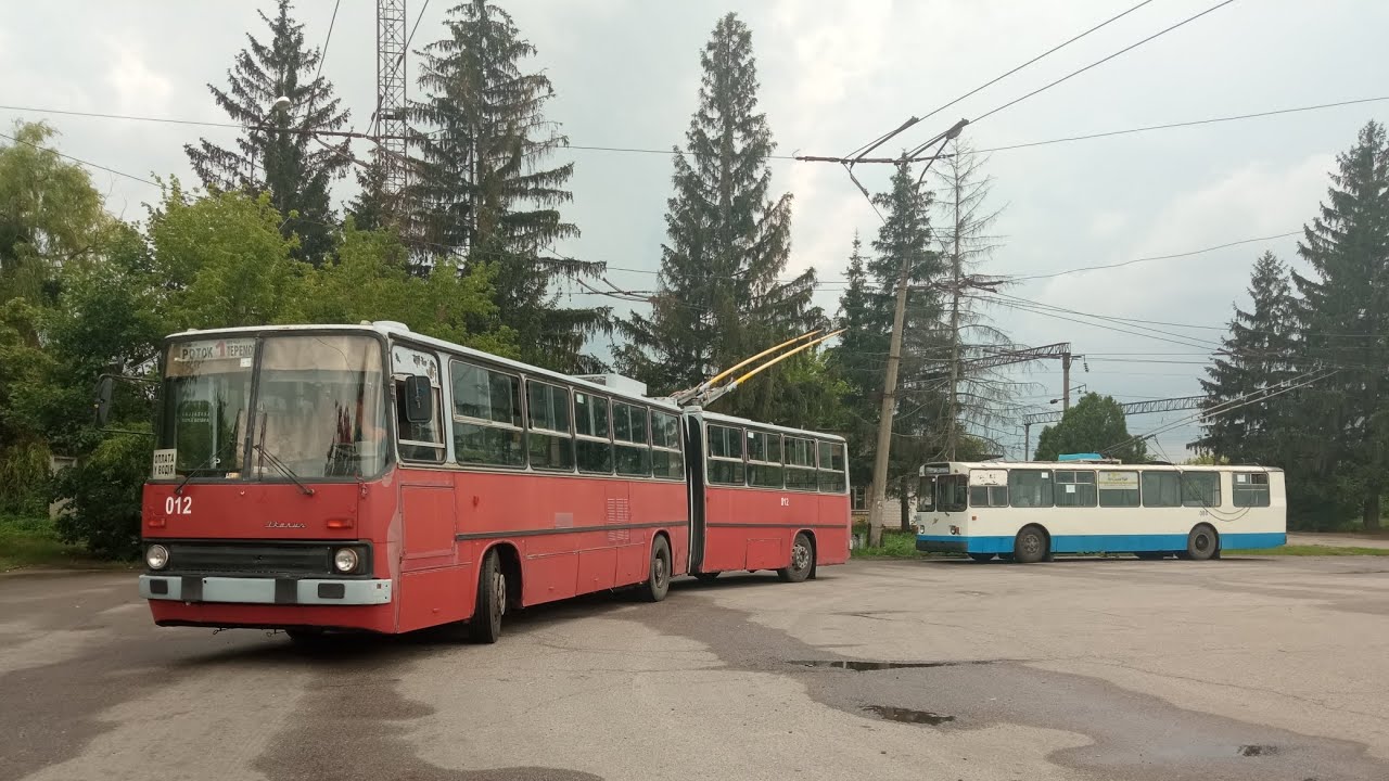 Белоцерковский троллейбус Ikarus-280T бортовой номер 012 маршрут номер ...