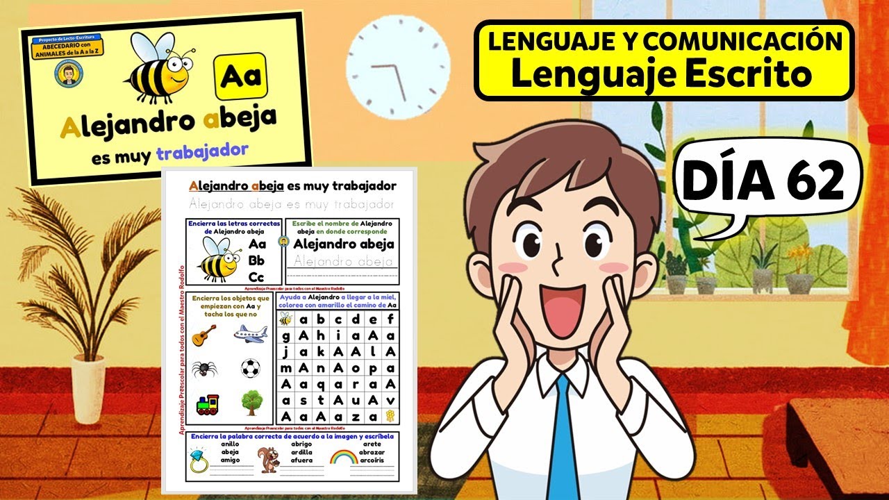 DÍA 62 Preescolar en Casa LA LETRA A Cuadernillo de Lectoescritura y ...