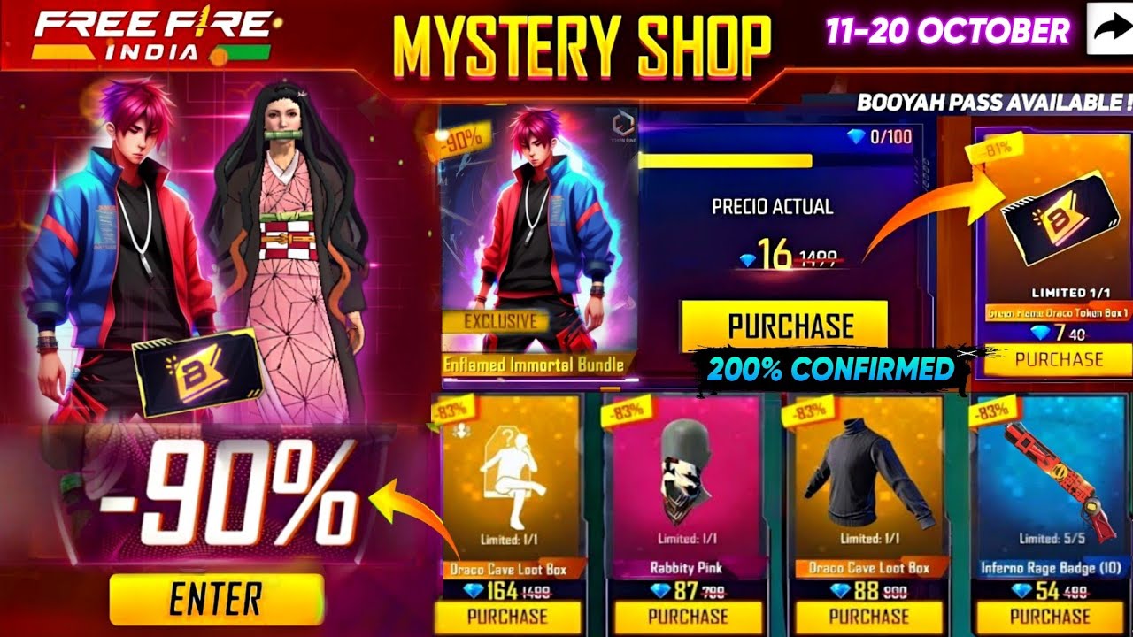 Free Fire Mystery Shop Event Date | Mystery Shop free fire October | FF ...